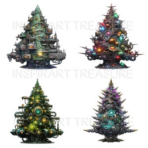 Printable Cyberpunk Christmas Tree, Space-themed Decor, Hi-tech Lover's ...