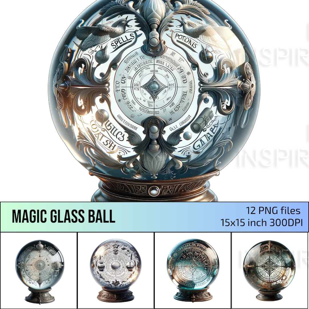 Witchcraft Oracle Glass Ball Clipart PNG, Magic Mystic Digital ...