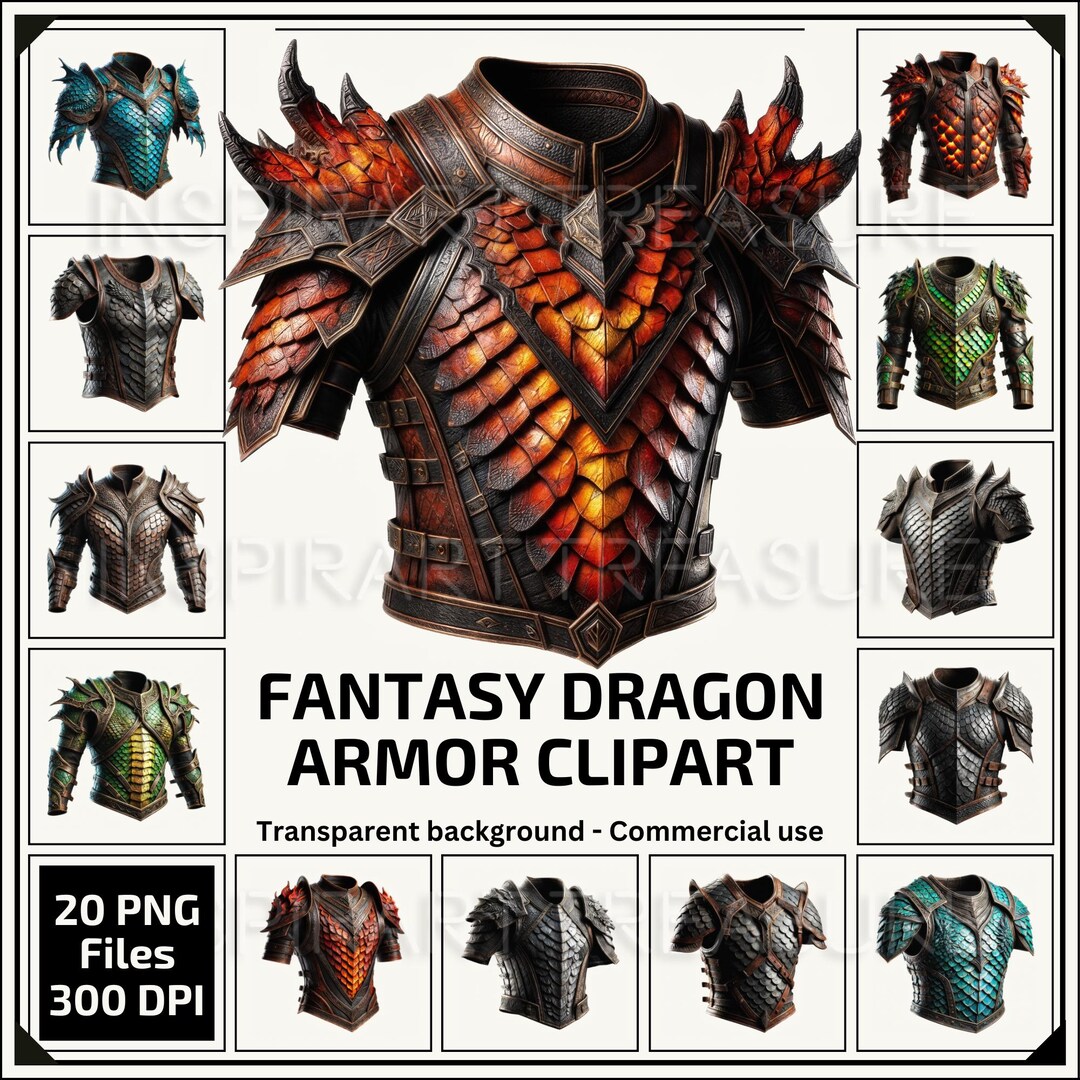 Fantasy Leather Dragon Chest Armor Clipart Dragon Scale Armor PNG ...