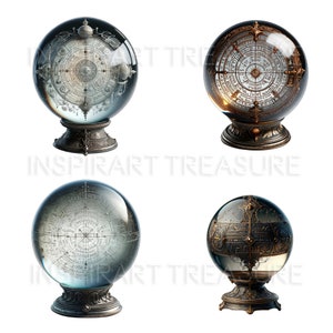 Witchcraft Oracle Glass Ball Clipart PNG, Magic Mystic Digital ...