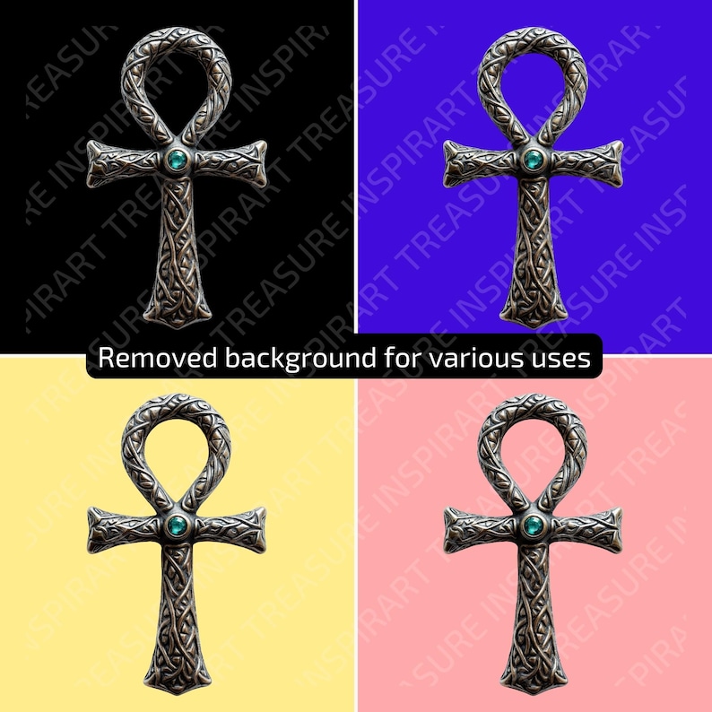 Egyptian Ankh Cross PNG Weathered Iron, Silver, Gold Ankh PNG Set ...
