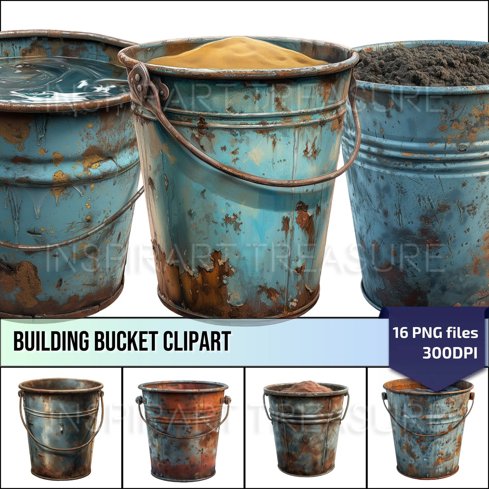 Building Bucket Clipart, Sand Bucket, Water Bucket, Dirt Bucket, Dnd ...
