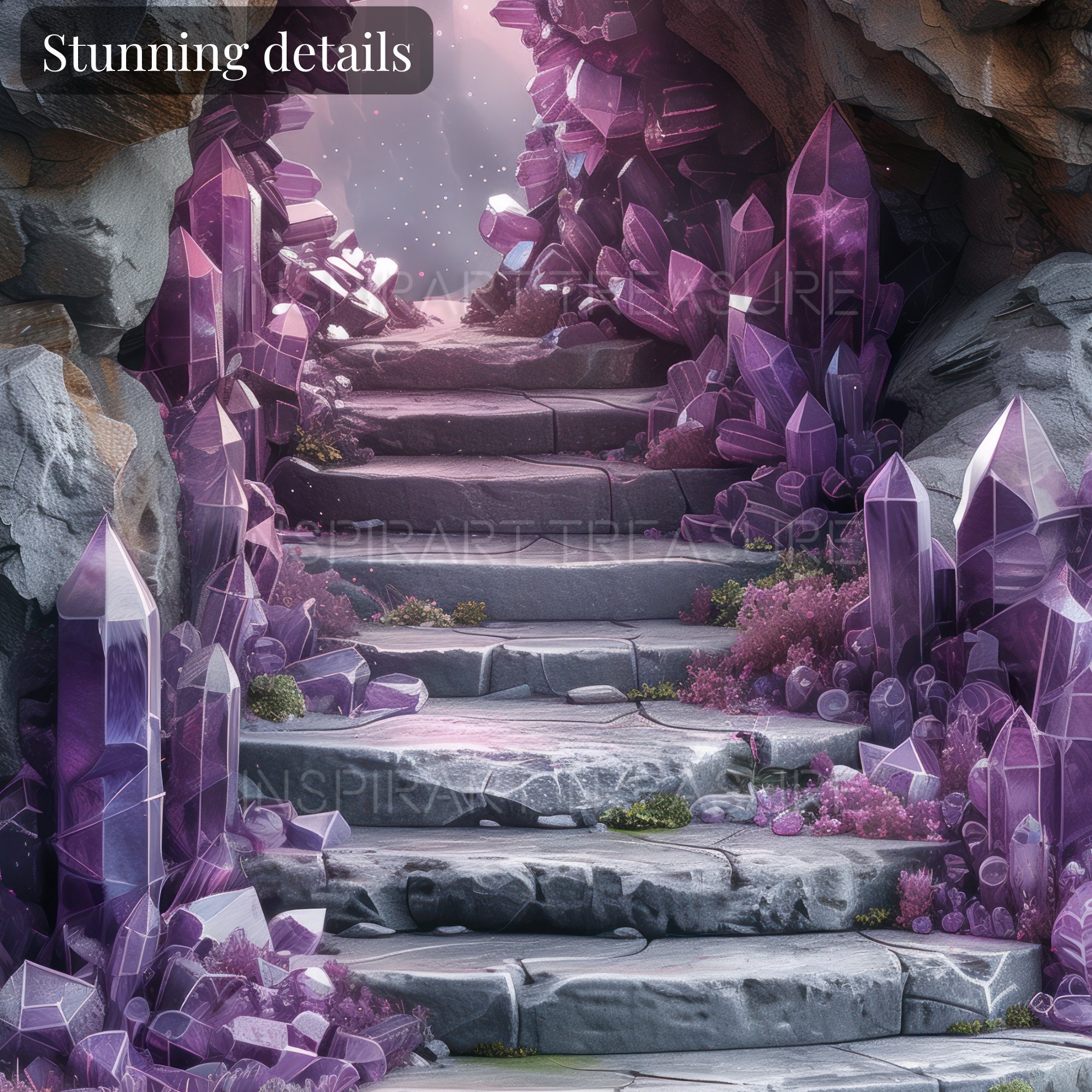 Amethyst Cave Entrance Clipart Print for DIY Projects, Ametyst Portal ...