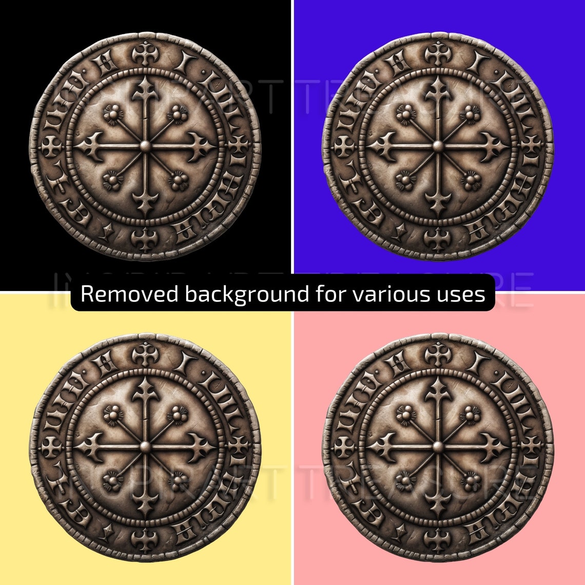 Fantasy Metal Coins Clipart, DND Metal Coin PNG Fantasy Currency Art ...