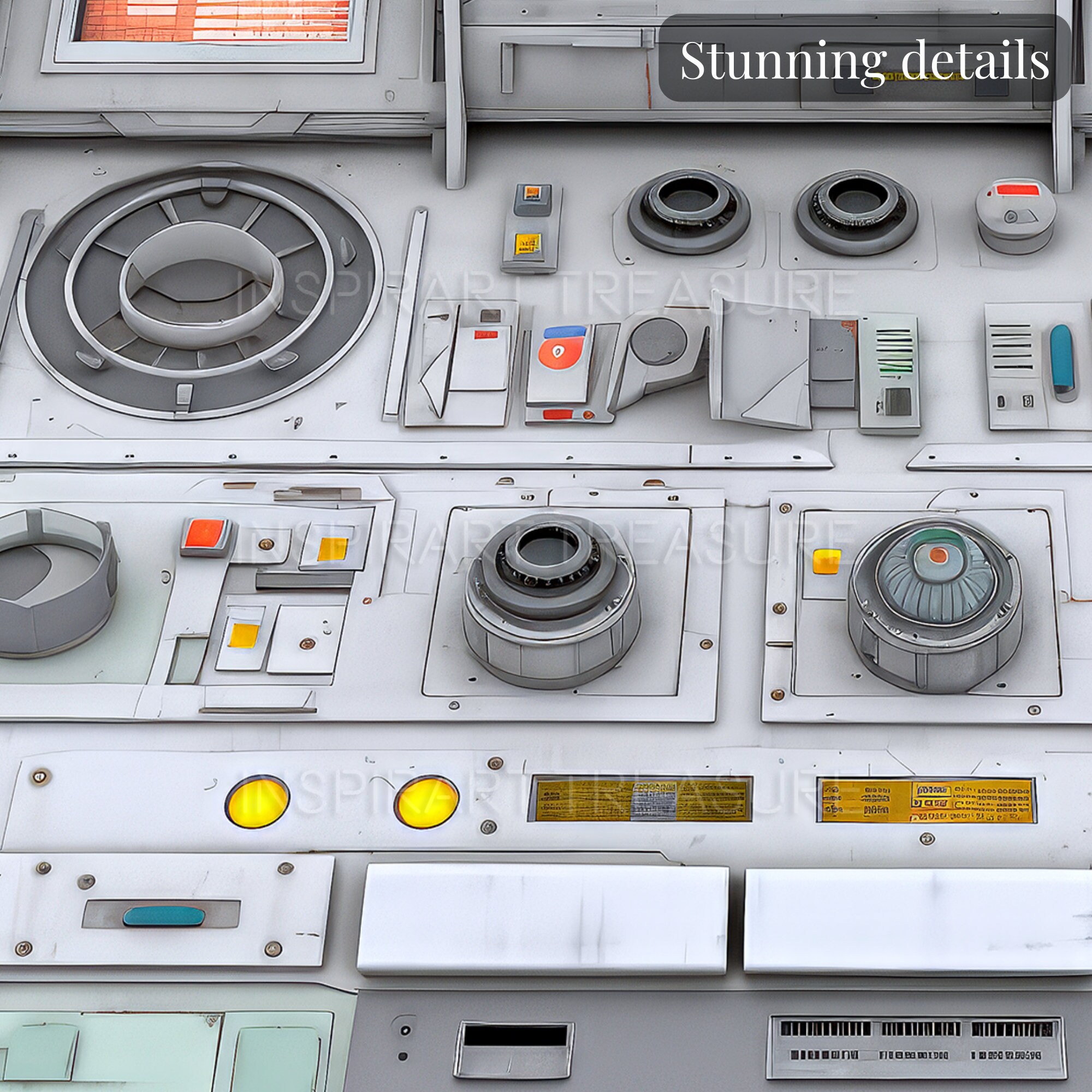 Watercolor Spaceship Control Panel Clipart Spaceship Junk Journal Page ...