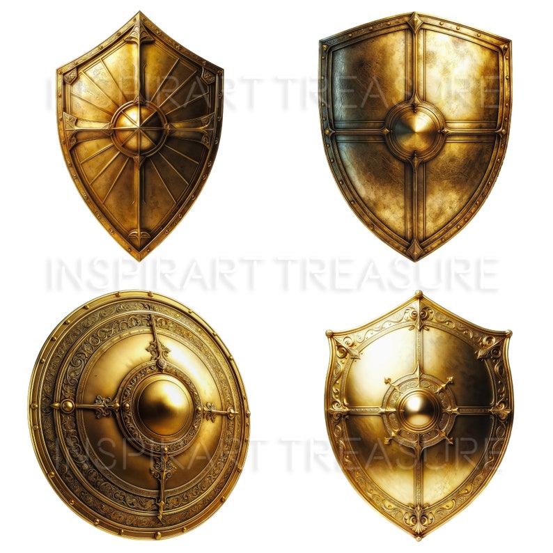 Gold Shield Clipart, Golden Knight Shield PNG for DIY Projects ...