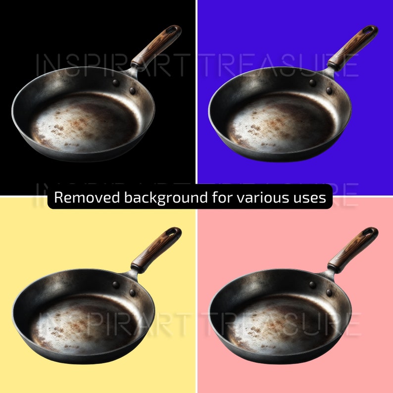 Vintage Frying Pan Clipart, Old Kitchen Pan PNG Kit, Perfect for Dnd ...