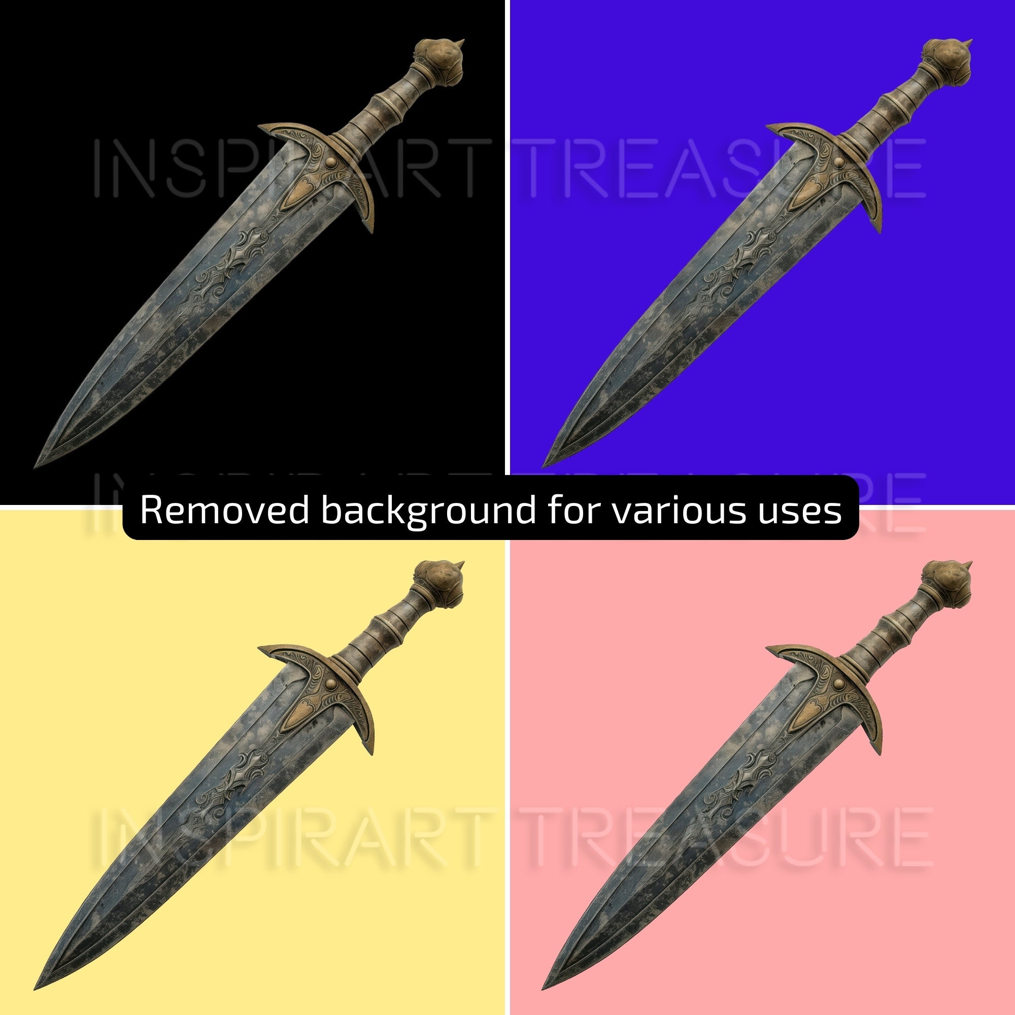 Fantasy Dagger Clipart Bundle, Medieval Dagger Designs for DIY Projects ...