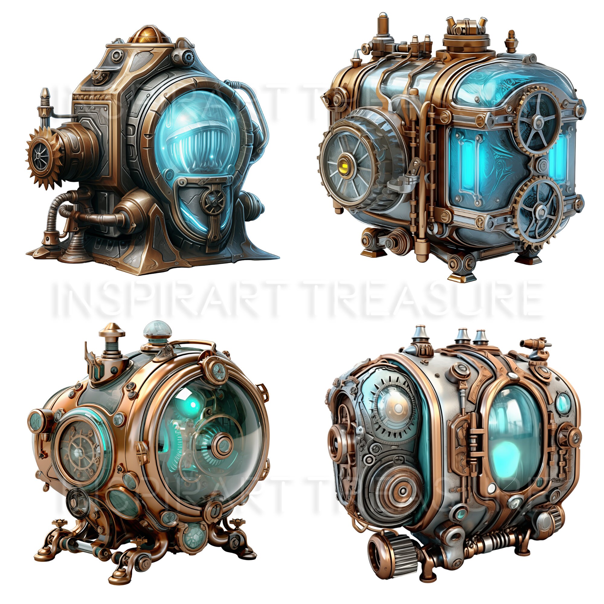 Steampunk Machine Clipart Vintage Mechanical Imagery, Perfect for ...