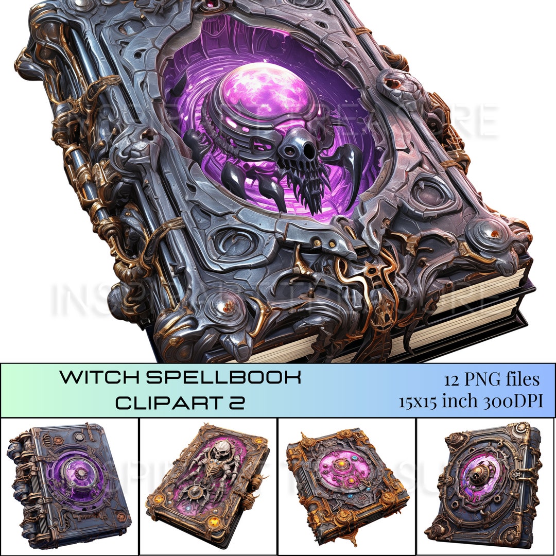 Printable Magic Spellbook 02 Fantasy Witchcraft Clipart - Etsy