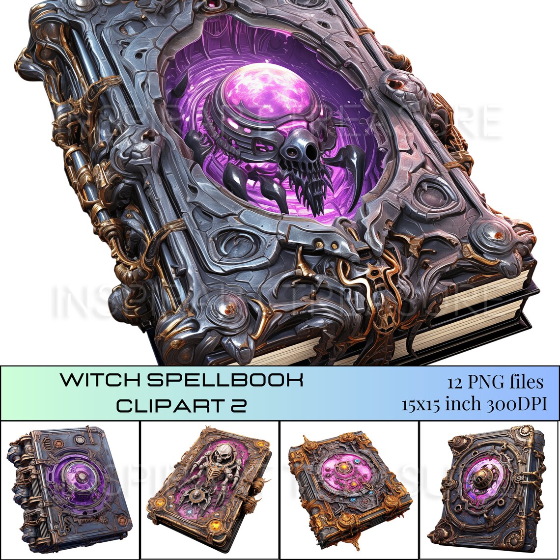 Printable Magic Spellbook 02 Fantasy Witchcraft Clipart - Etsy