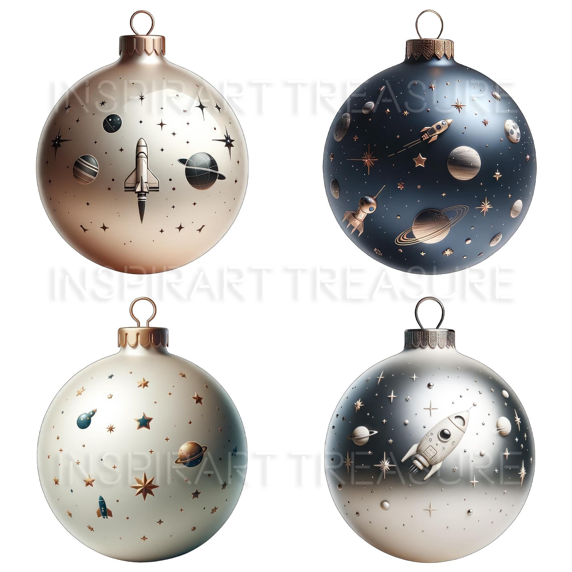 Elegant Christmas Ornament Clipart PNG, Space-themed With Stars ...