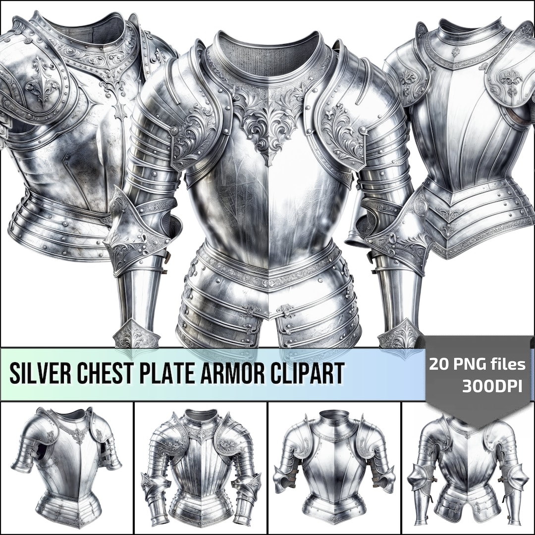 Silver Breast Plate Armor Chest Plate Piece Armor Clipart Medieval ...