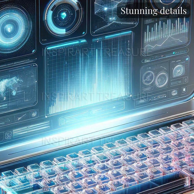 Holographic Computer Clipart Futuristic Gadgets Spaceship Junk Journal ...