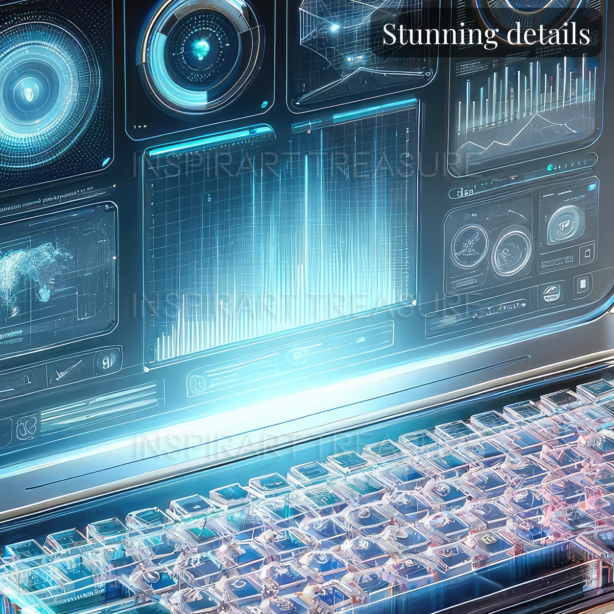 Holographic Computer Clipart Futuristic Gadgets Spaceship Junk Journal ...