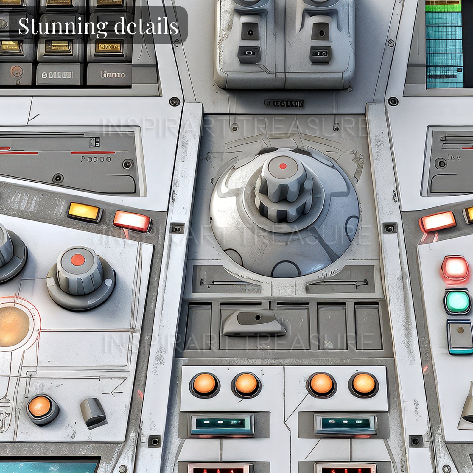 Watercolor Spaceship Control Panel Clipart Spaceship Junk Journal Page ...