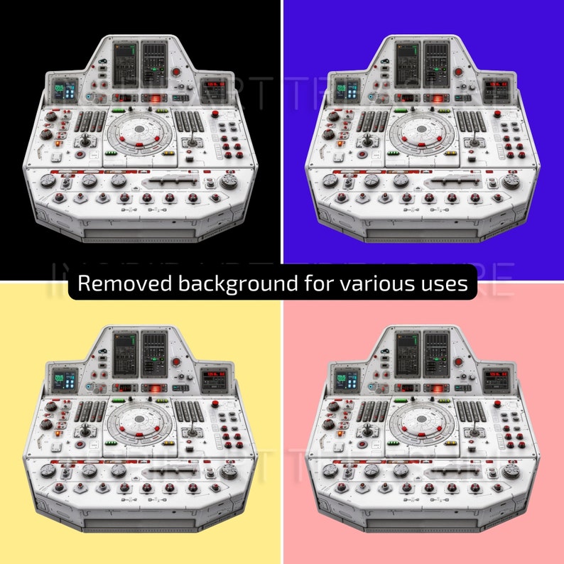 Watercolor Spaceship Control Panel Clipart Spaceship Junk Journal Page ...