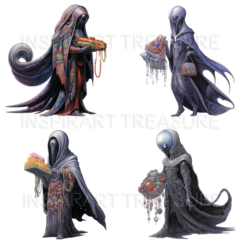 Whimsical Alien Creature Clipart, Cosmic Alien Illustrations, DIY ...