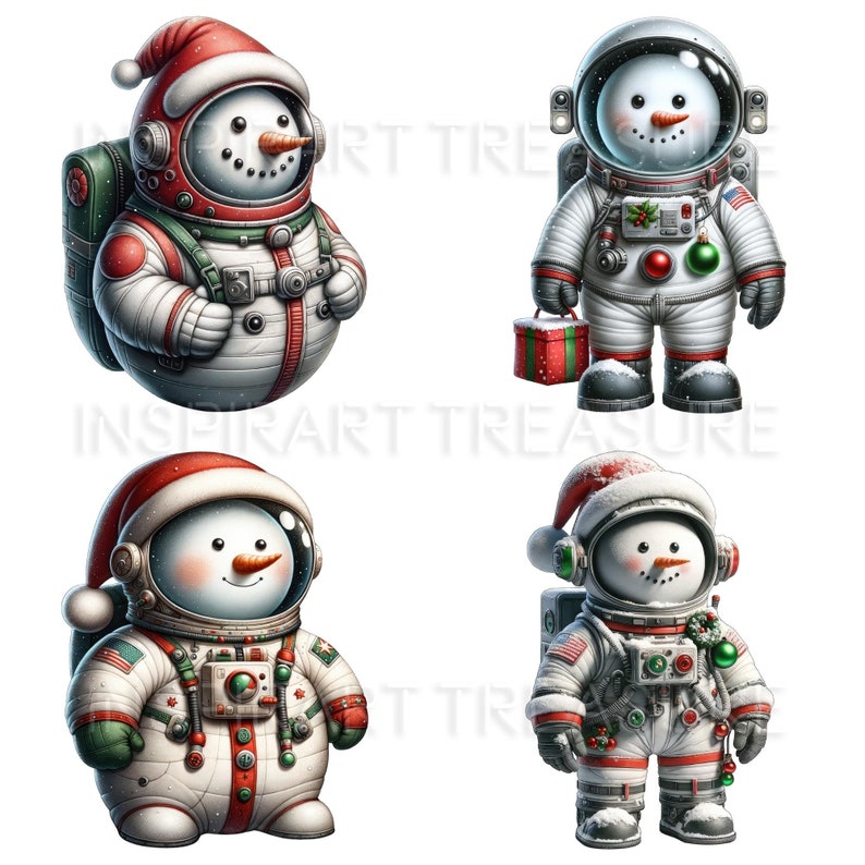 Snowman PNG Astronaut Snowman Clipart, Fun and Unique Digital Art for ...