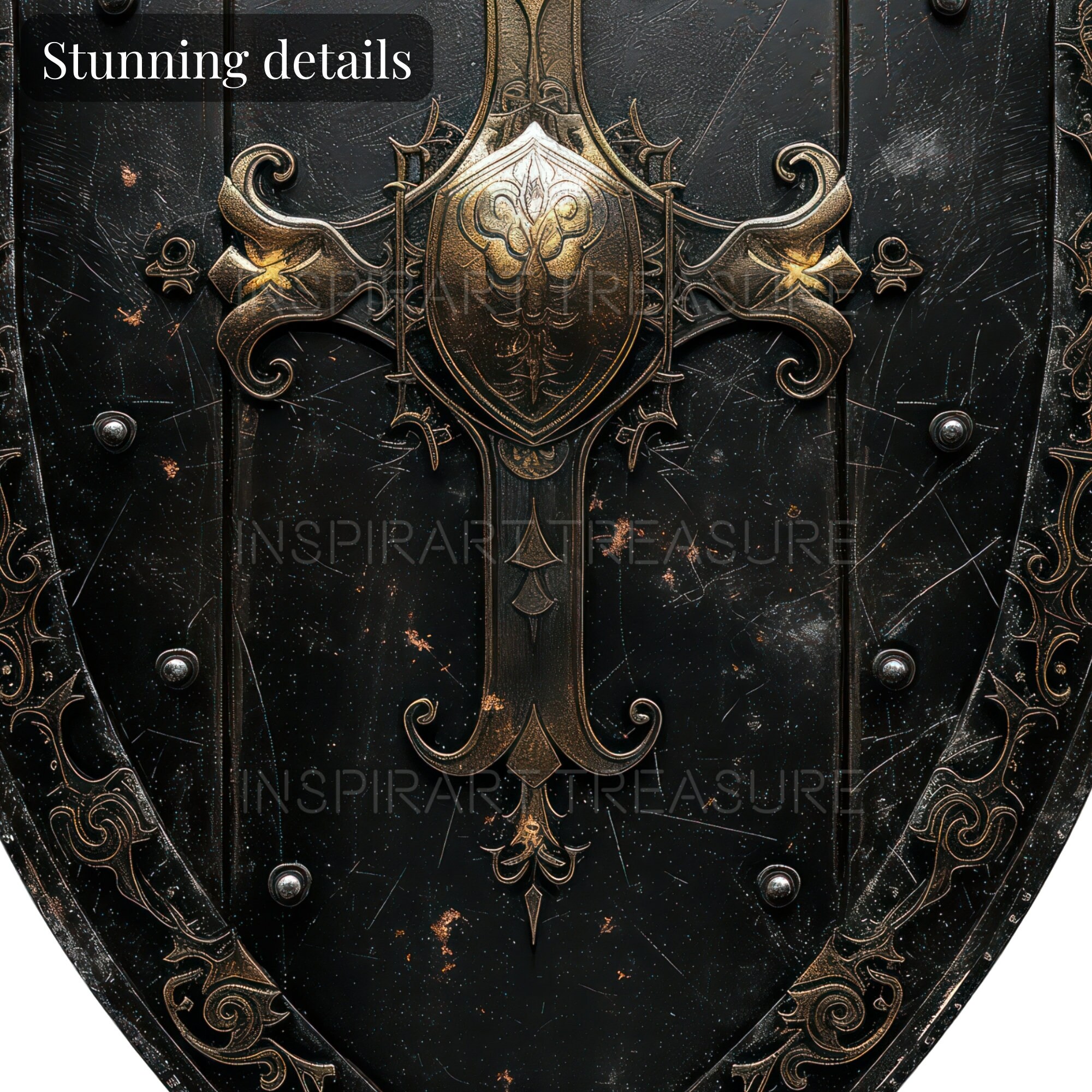 Black Shield Clipart, Medieval Knight Shield PNG for DIY Projects ...