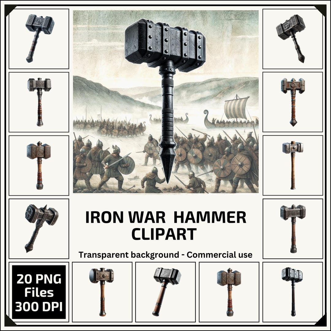 Medieval Combat Hammer Clipart Medieval Warrior War Hammer Ancient ...
