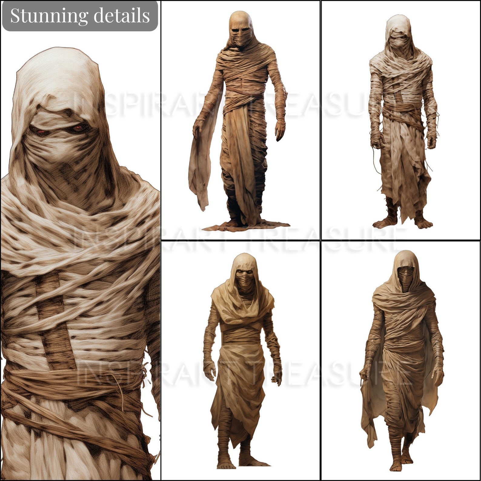 Watercolor Mummy Clipart, Mummy Art PNG Watercolor Fantasy Character ...