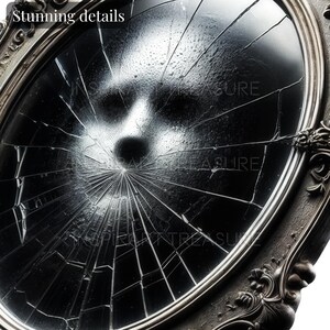 Ghost in the Mirror Clipart Printable Spooky Ornate Frame Mirror ...