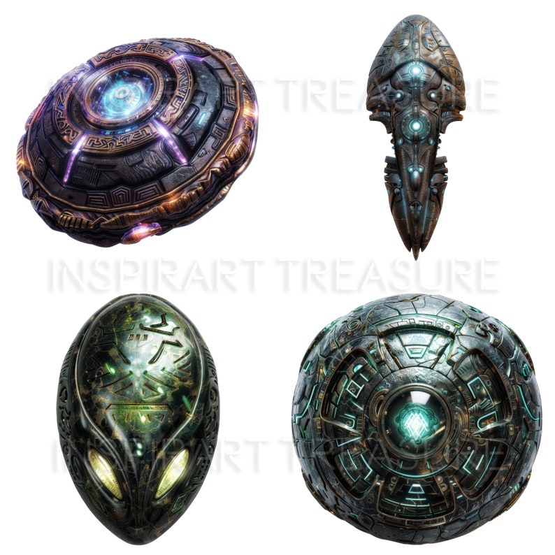 Space Ancient Relics Clipart, Alien Mysterious Artefact PNG Art ...