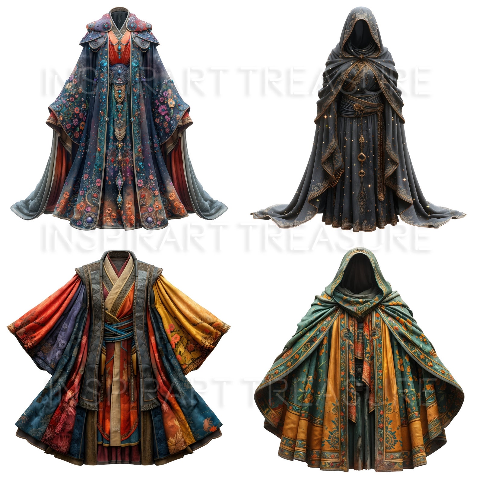 Cloak Medieval Wizard Robe Clipart, Priest Habit Magic Ceremonial Robe ...