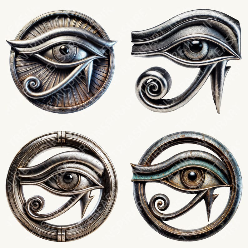 Eye of Horus PNG Iron Gold Eye of Horus Silver Ancient Egyptian Artifact Mystical Symbol for DIY ...