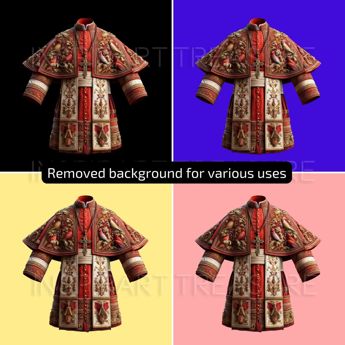 Cardinal Ceremonial Robe Clipart Pope Robe Art Fantasy Priest Dress for ...