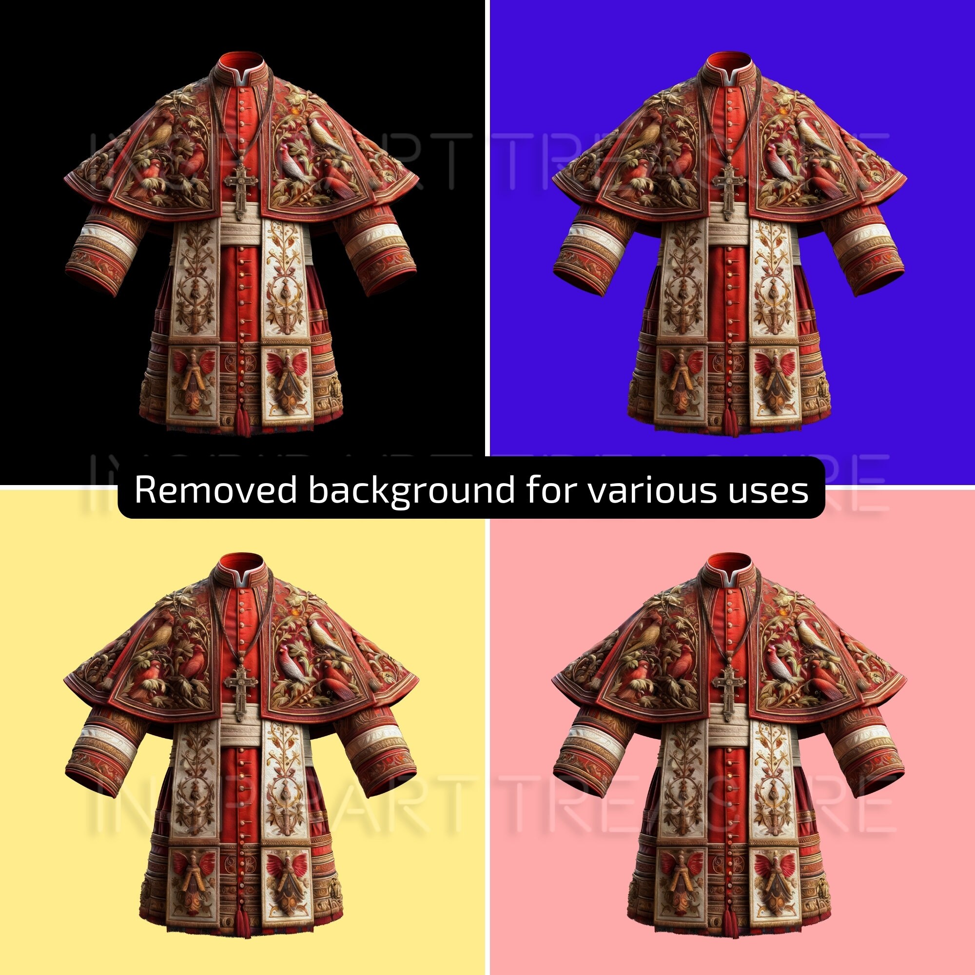 Cardinal Ceremonial Robe Clipart Pope Robe Art Fantasy Priest Dress for ...