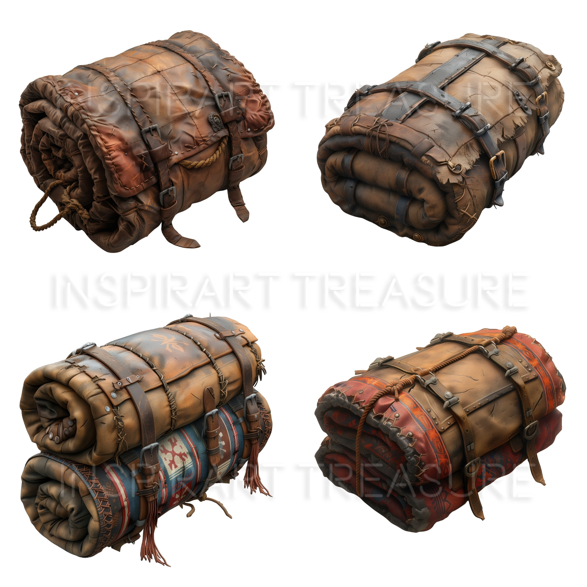 Rolled Travel Sleeping Bag Clipart, Bushcraft Bedroll for DIY Projects ...