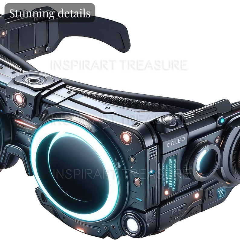 Sci-fi Eyewear Clipart Futuristic Goggle Pngs Gadgets Junk Journal Page ...