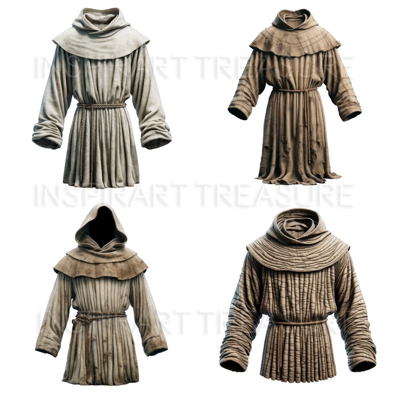 Mystical Monk Robe Clipart Medieval Priest Habit Poor Monk Cloth for ...