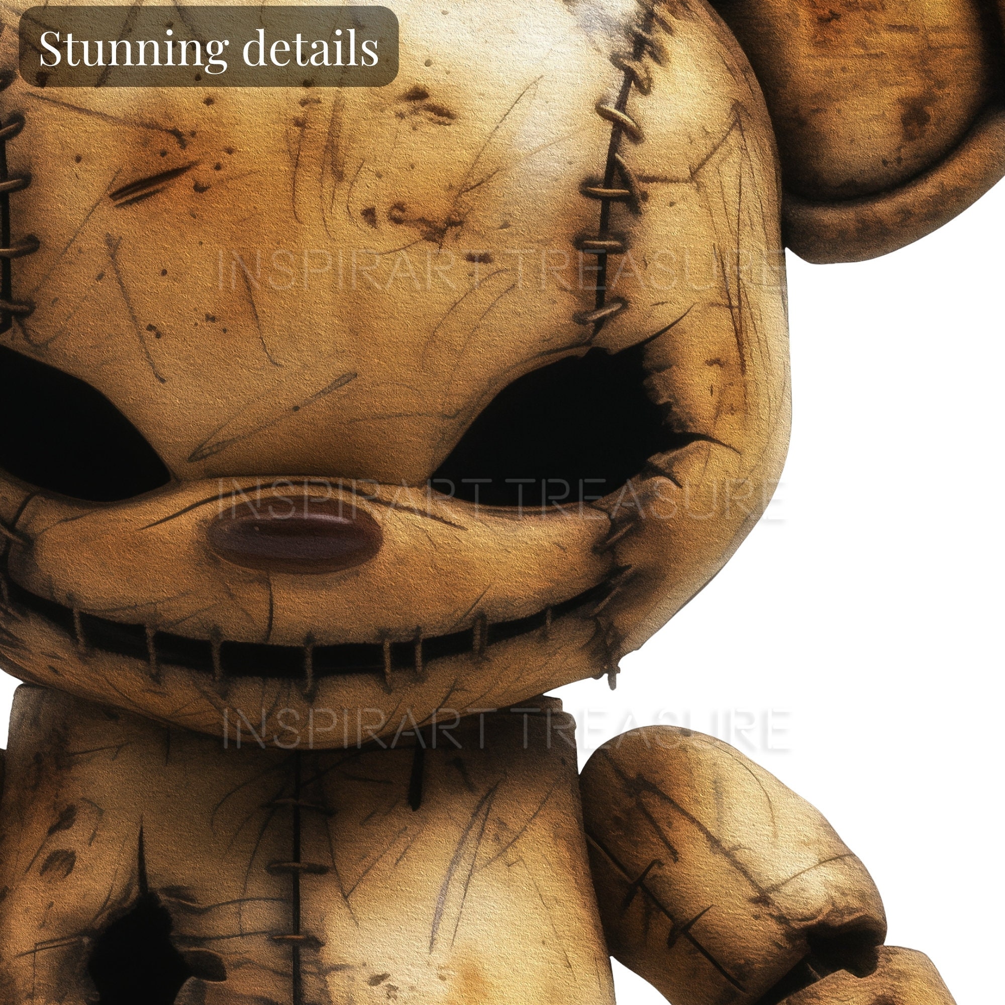 Creepy Teddy Bear Clipart, Horror Toy Artwork, Scary Teddy Bear Art ...