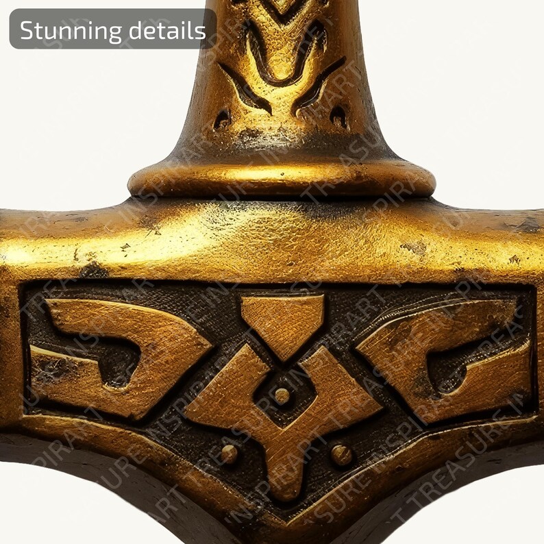 Digital Thor's Hammer PNG Mjölnir Thor Hammer PNG Printable Norse ...