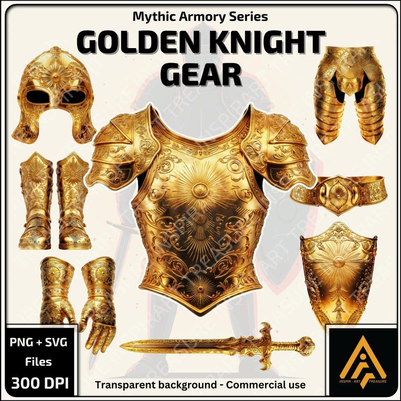 Knight in Golden Armor - Etsy UK