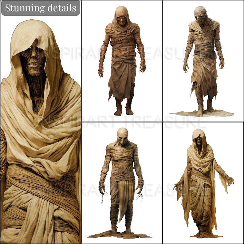 Watercolor Mummy Clipart, Mummy Art PNG Watercolor Fantasy Character ...