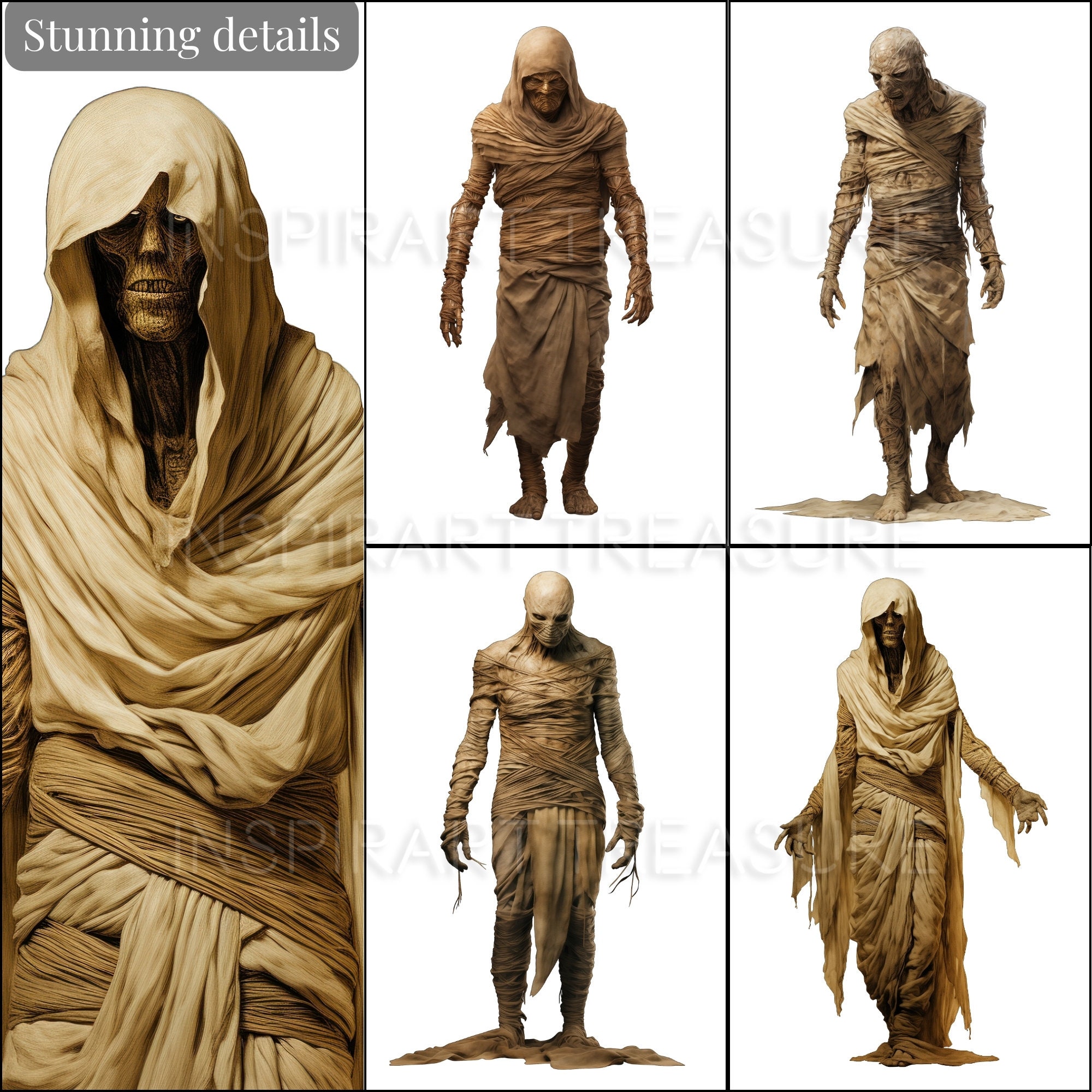 Watercolor Mummy Clipart, Mummy Art PNG Watercolor Fantasy Character ...