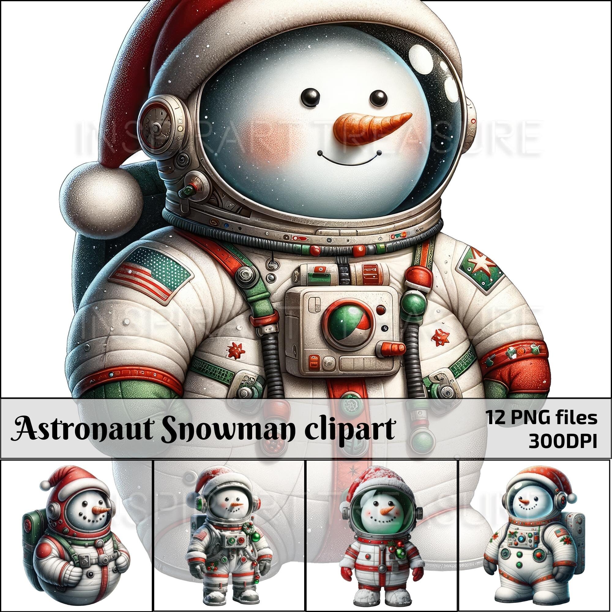Snowman PNG Astronaut Snowman Clipart, Fun and Unique Digital Art for ...