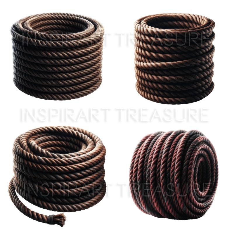 Rustic Climbing Rope Clipart, Climber Gear PNG Kit, Outdoor Adventure ...