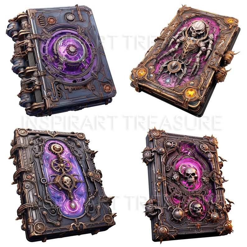 Printable Magic Spellbook 02, Fantasy Witchcraft Clipart, Digital ...