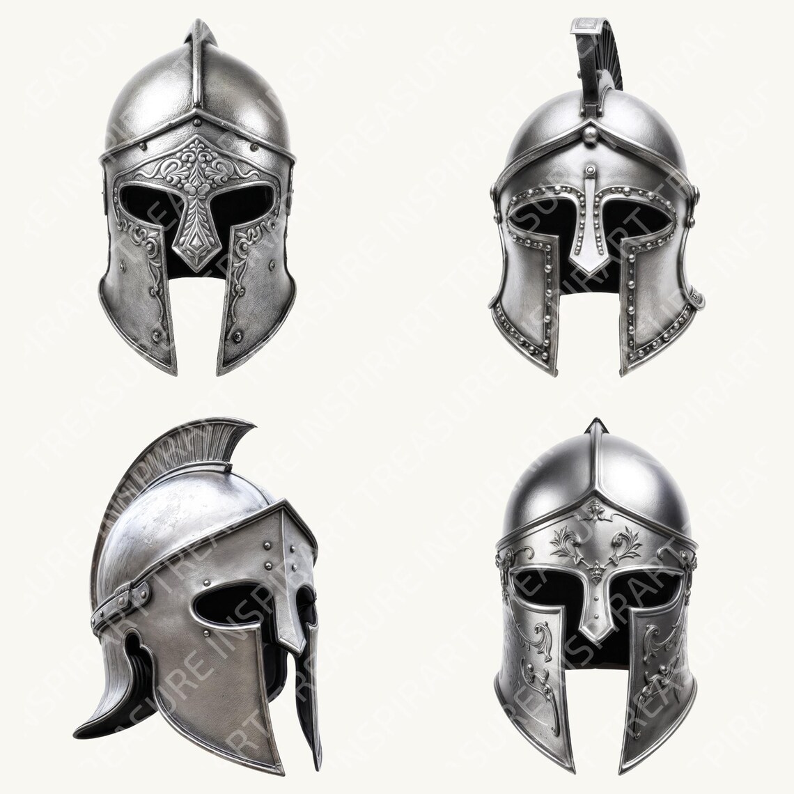 Fantasy Medieval Helmet Clipart Silver Warrior Helmet PNG Printable ...