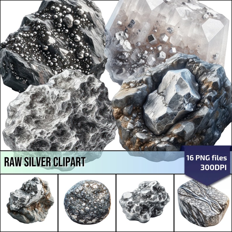 Raw Silver Clipart Mining Art Collection Silver Nugget Clipart, Perfect ...