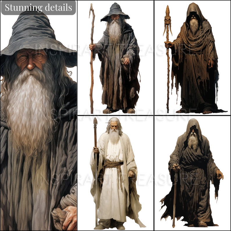 Witchcraft Kit Fantasy Wizard Clipart, Mystical Mage Watercolor Wiccan ...