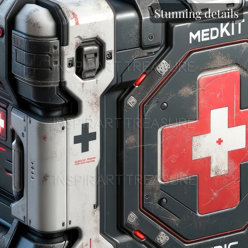 Sci-fi Medical Supply Bag Clipart, Watercolor Junk Journal Page ...