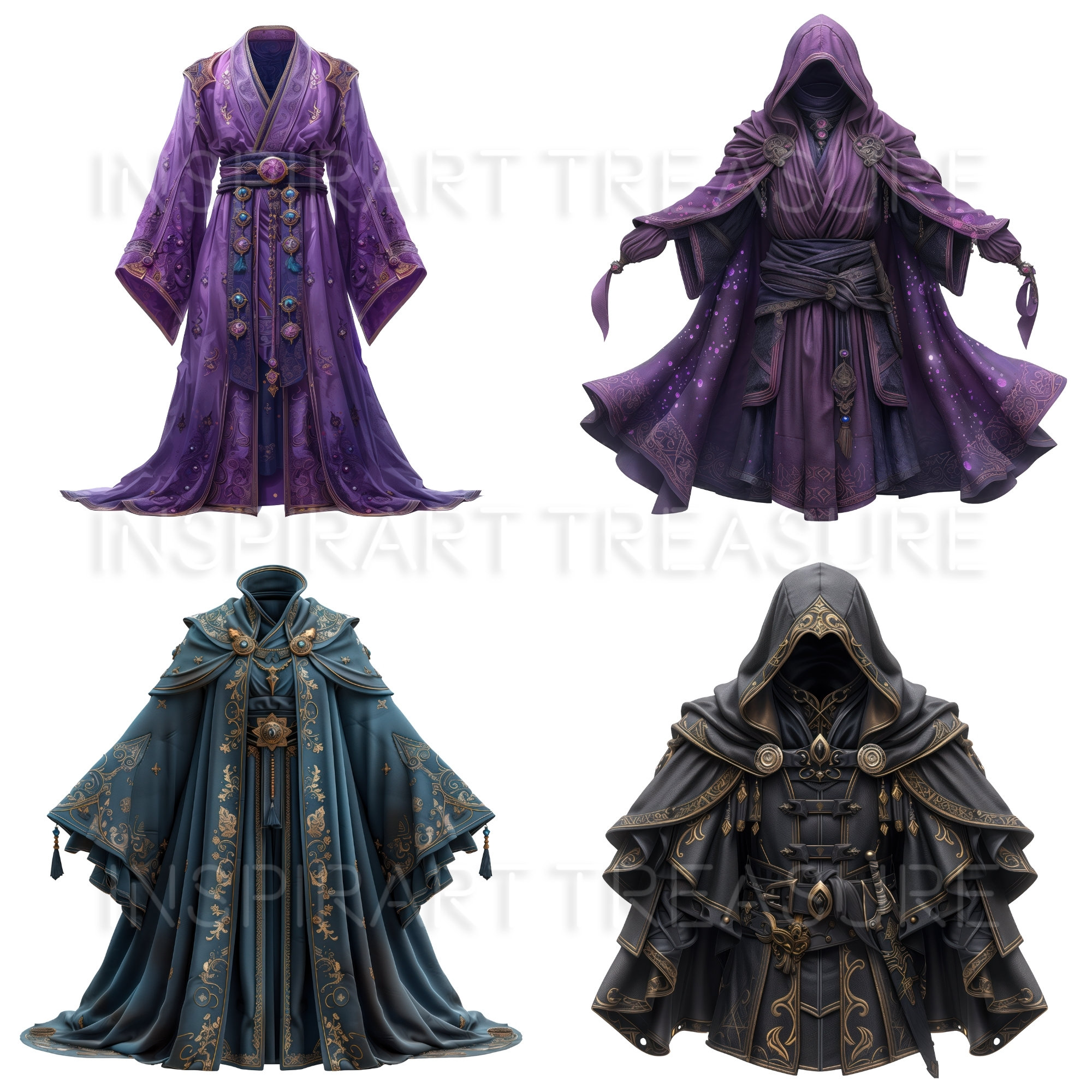 Cloak Medieval Wizard Robe Clipart, Priest Habit Magic Ceremonial Robe ...