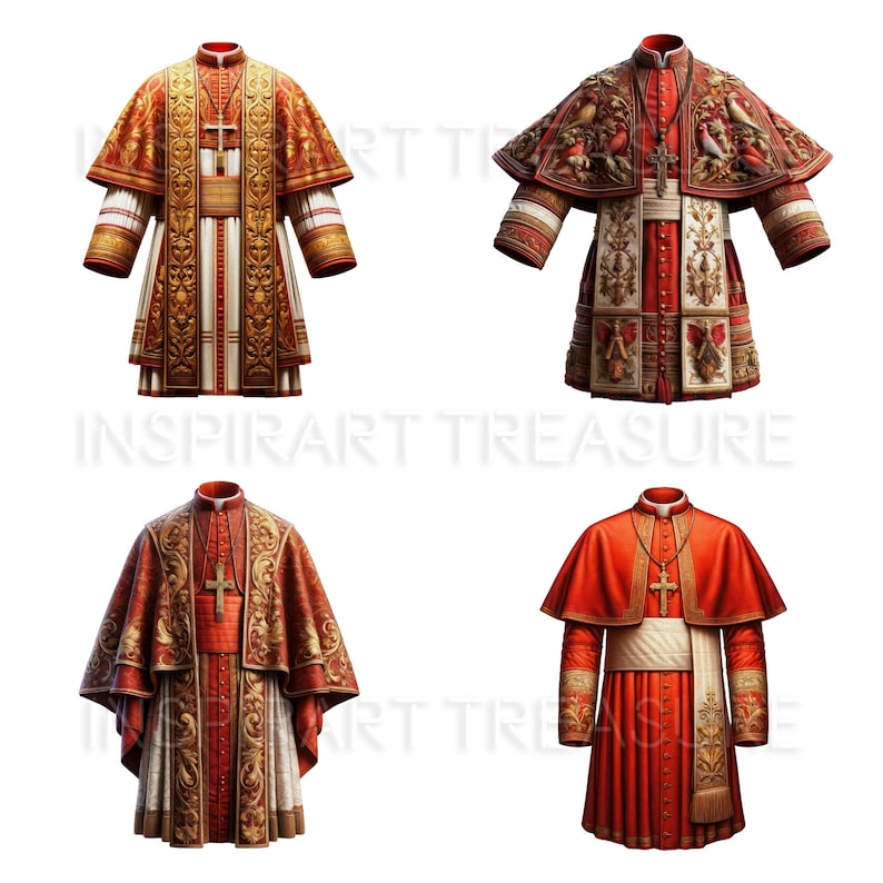Cardinal Ceremonial Robe Clipart Pope Robe Art Fantasy Priest Dress for ...