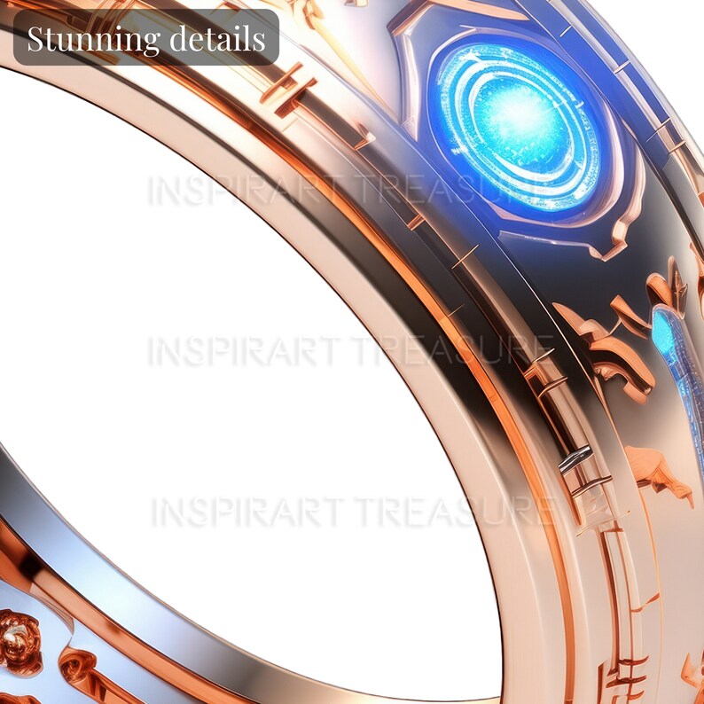 Futuristic Ring Clipart, Fantasy Rings Clip Art Bundle, Magic Ring ...